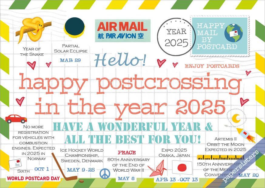 Postcard Happy Postcrossing - 2025